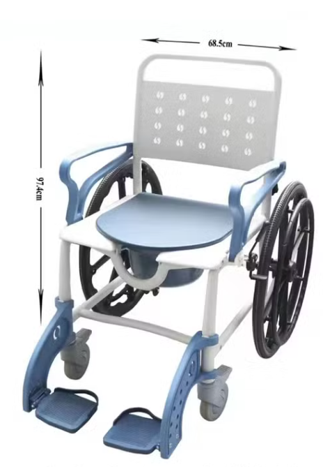 MEDPRO™ Self-Propel Anti-rust Plastic Mobile Toilet Commode Chair with ...
