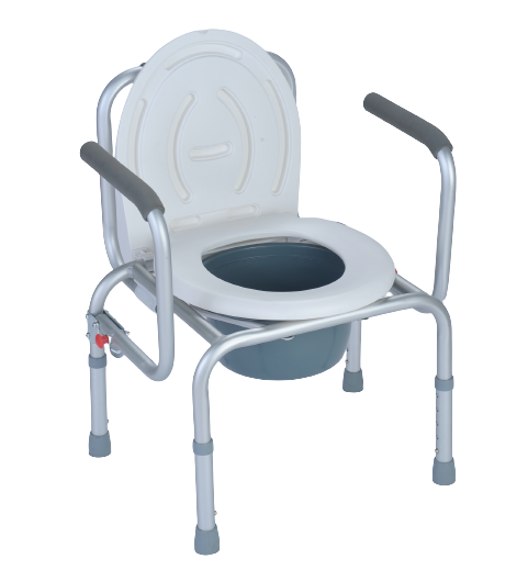 MEDPRO™ Aluminium Stationary Toilet Commode Chair with Elevated Hand R ...