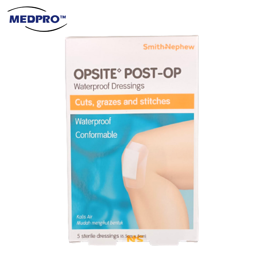 S&N Opsite Post-Op Waterproof Dressings 6.5cmx5cm (5pcs/box) [EXP: 10 ...