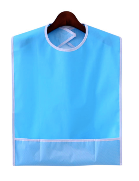 MEDPRO™ Adult Bib with Pocket in PVC Plain Blue 45cm x 65cm (Waterproo ...